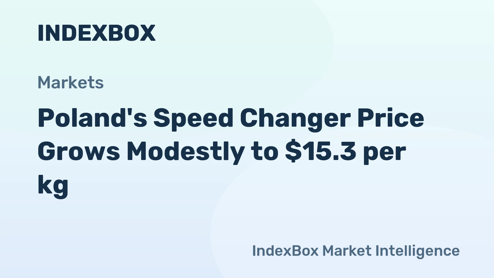 Poland's Speed Changer Price Grows Modestly to $15.3 per kg