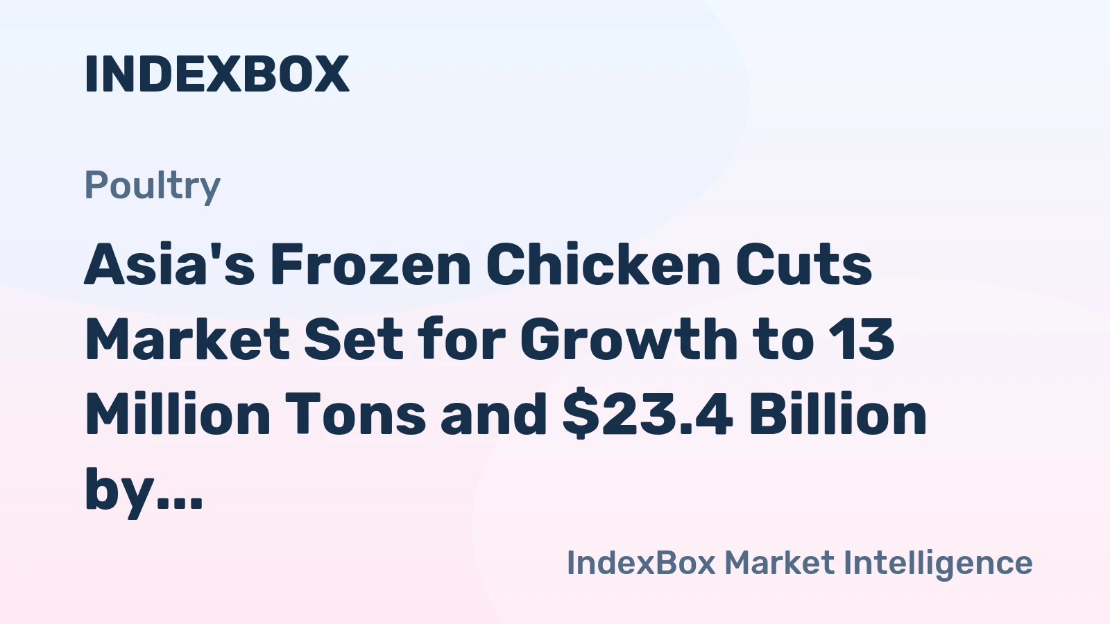 Asia's Frozen Chicken Cuts Market Set for Growth to 13 Million Tons and $23.4 Billion by 2035