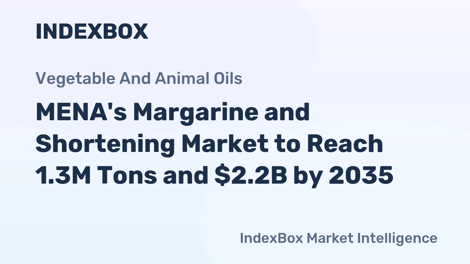 MENA's Margarine and Shortening Market to Reach 1.3M Tons and $2.2B by 2035