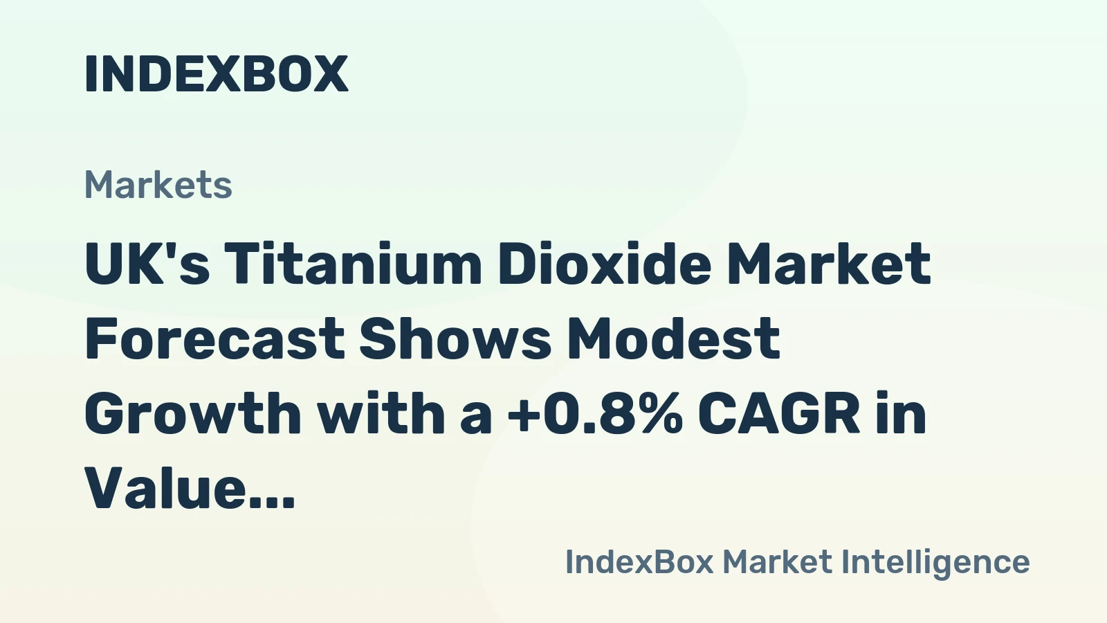 UK's Titanium Dioxide Market Forecast Shows Modest Growth with a +0.8% CAGR in Value