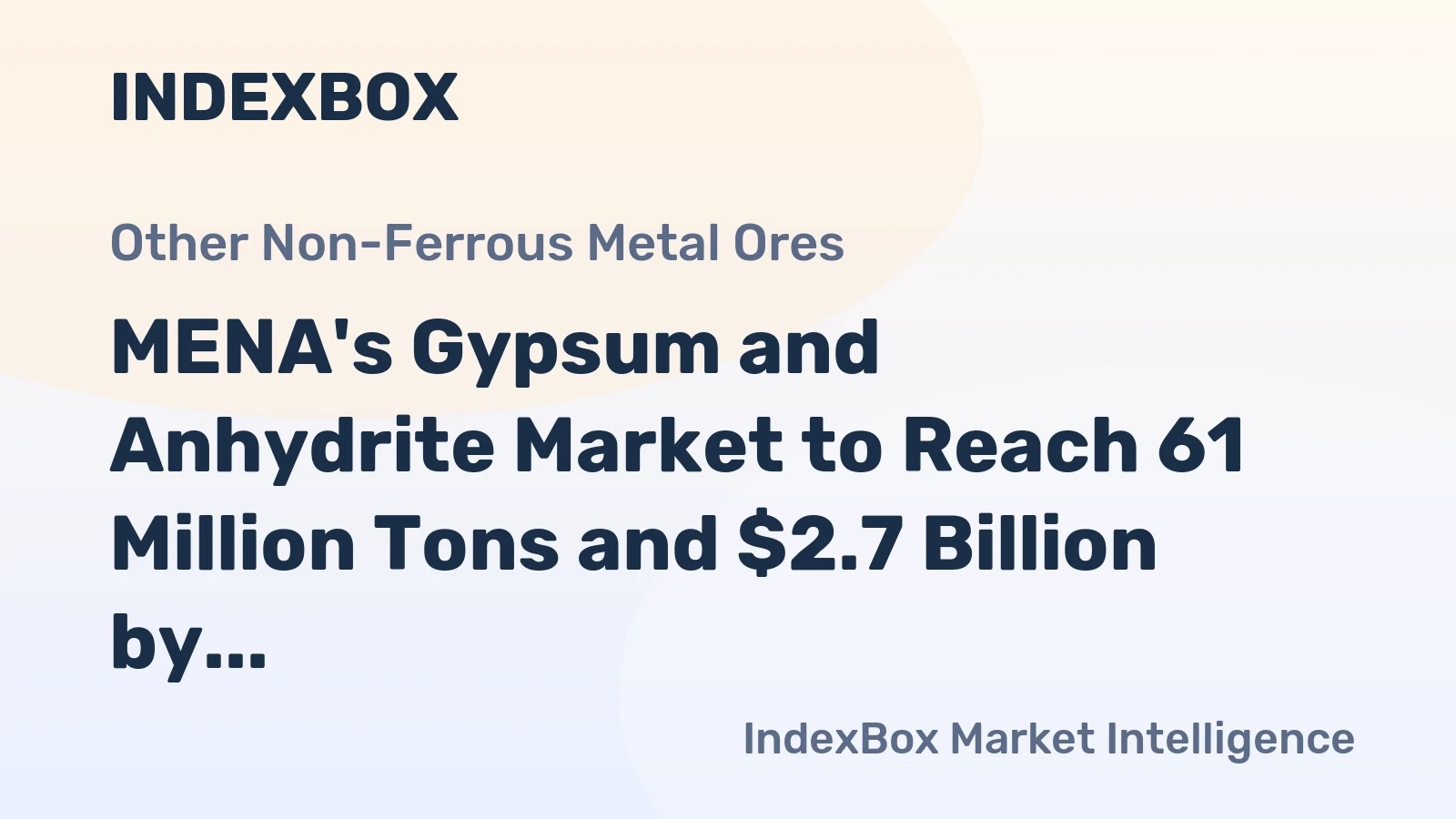 MENA's Gypsum and Anhydrite Market to Reach 61 Million Tons and $2.7 Billion by 2035