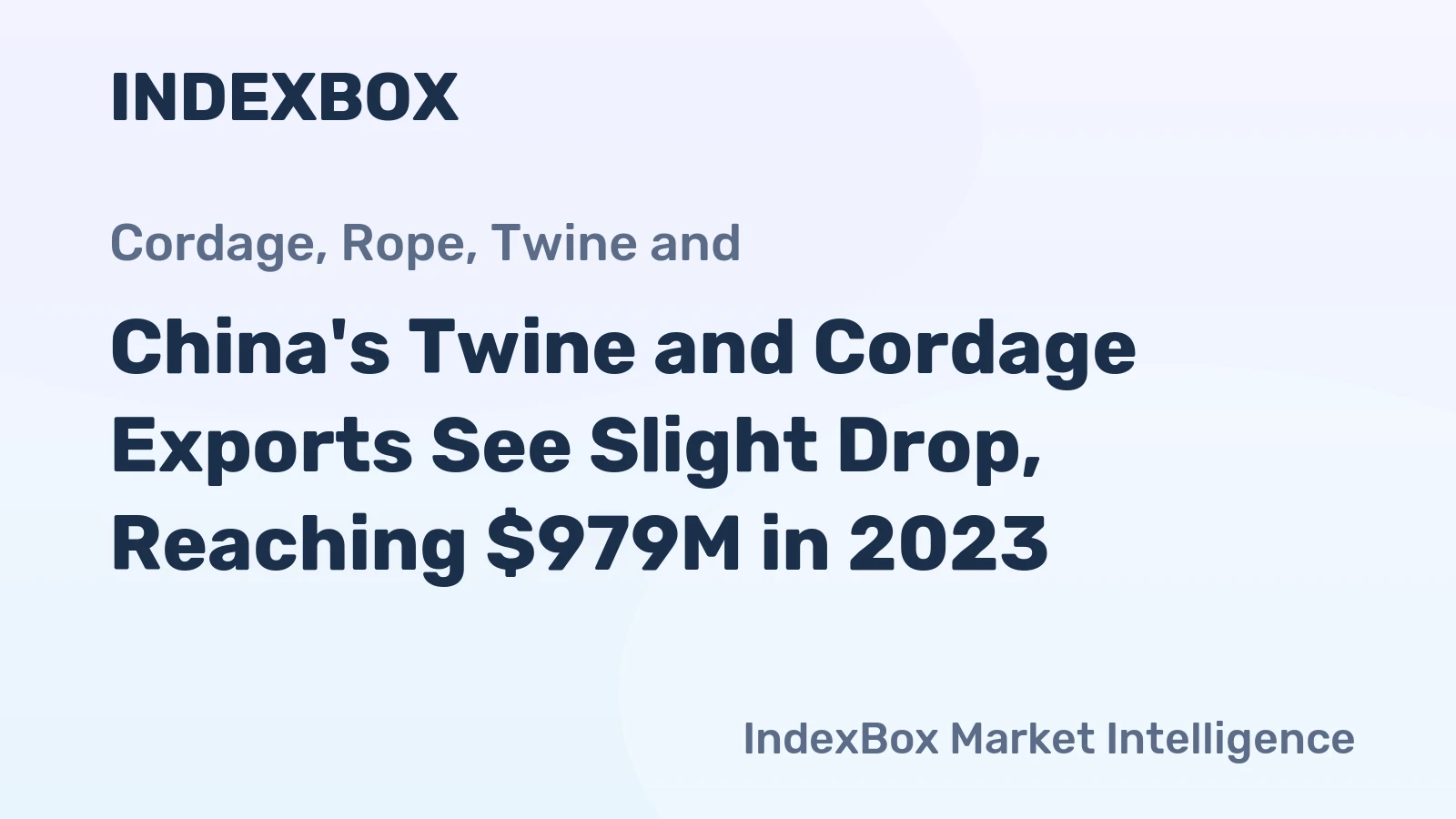 China's Twine and Cordage Exports See Slight Drop, Reaching $979M in 2023