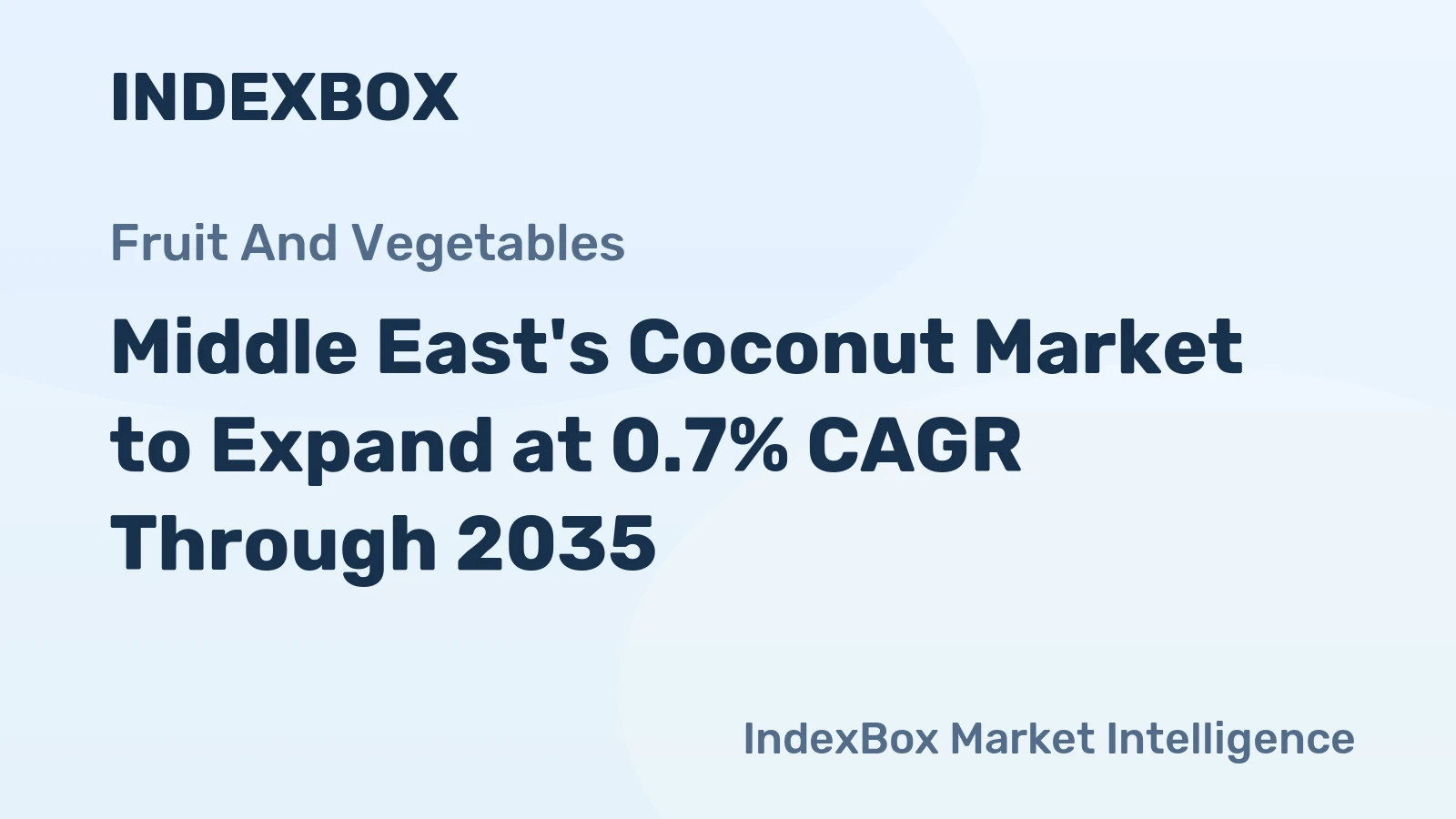 Middle East's Coconut Market to Expand at 0.7% CAGR Through 2035