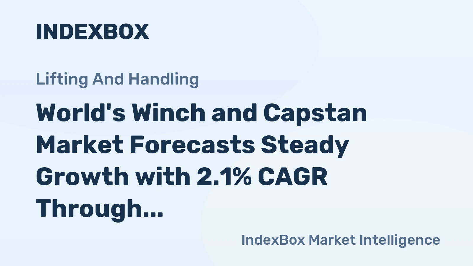 World's Winch and Capstan Market Forecasts Steady Growth with 2.1% CAGR Through 2035