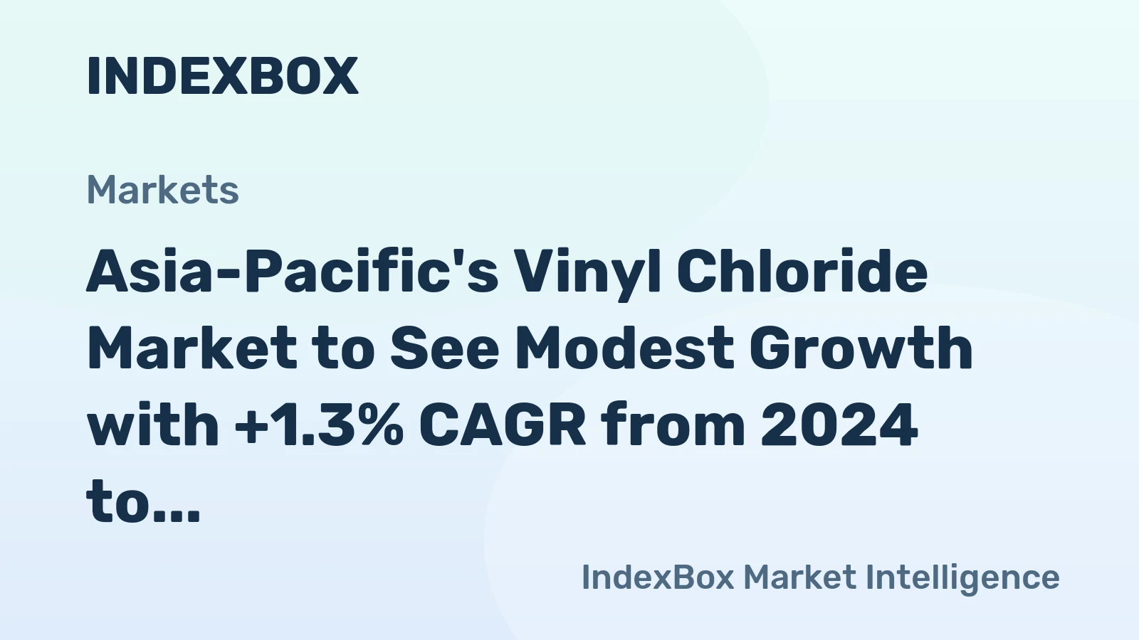 Asia-Pacific's Vinyl Chloride Market to See Modest Growth with +1.3% CAGR from 2024 to 2035