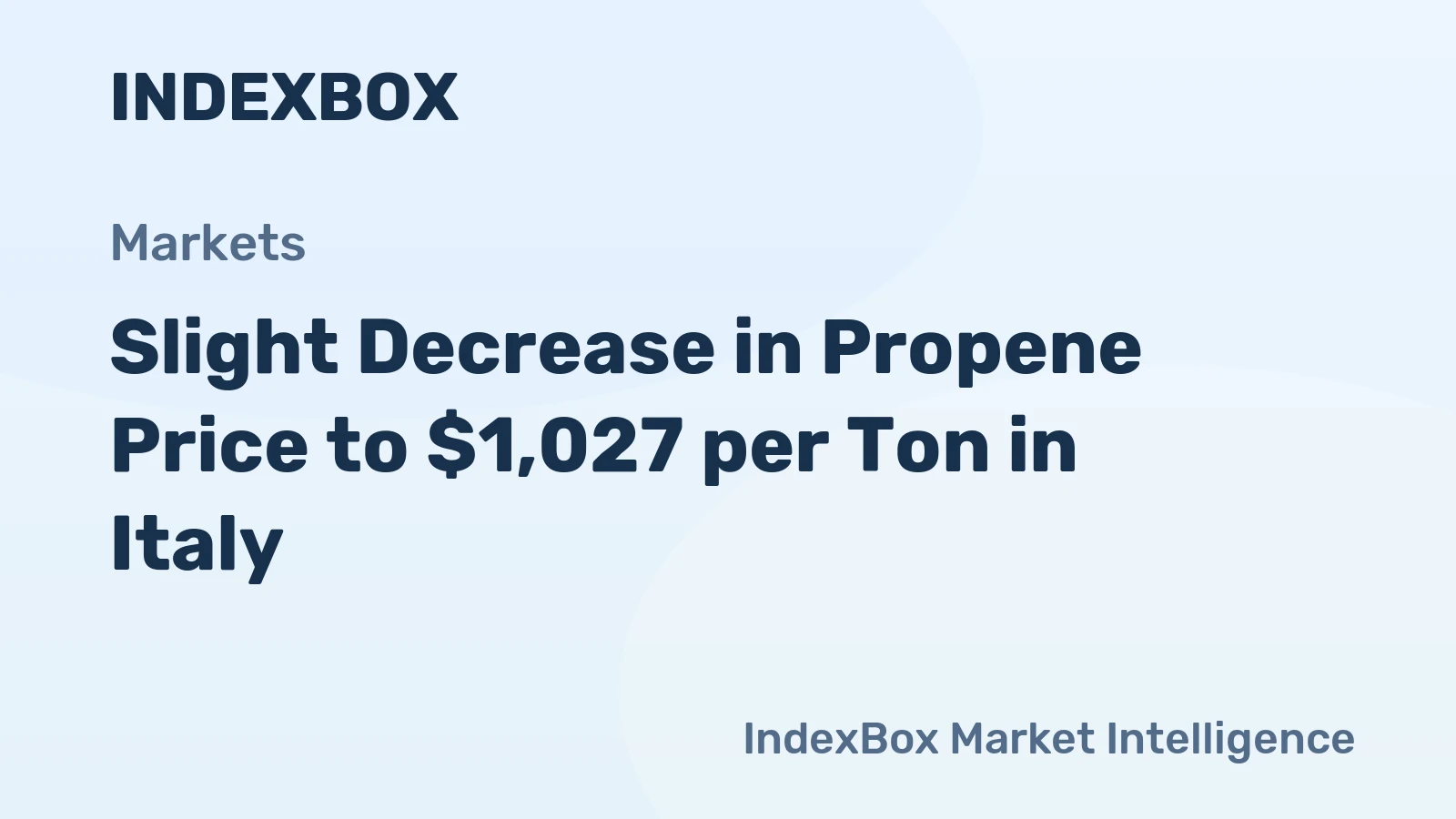 Slight Decrease in Propene Price to $1,027 per Ton in Italy