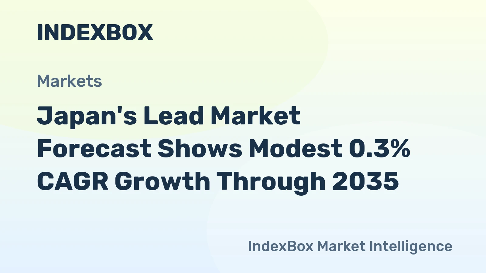 Japan's Lead Market Forecast Shows Modest 0.3% CAGR Growth Through 2035
