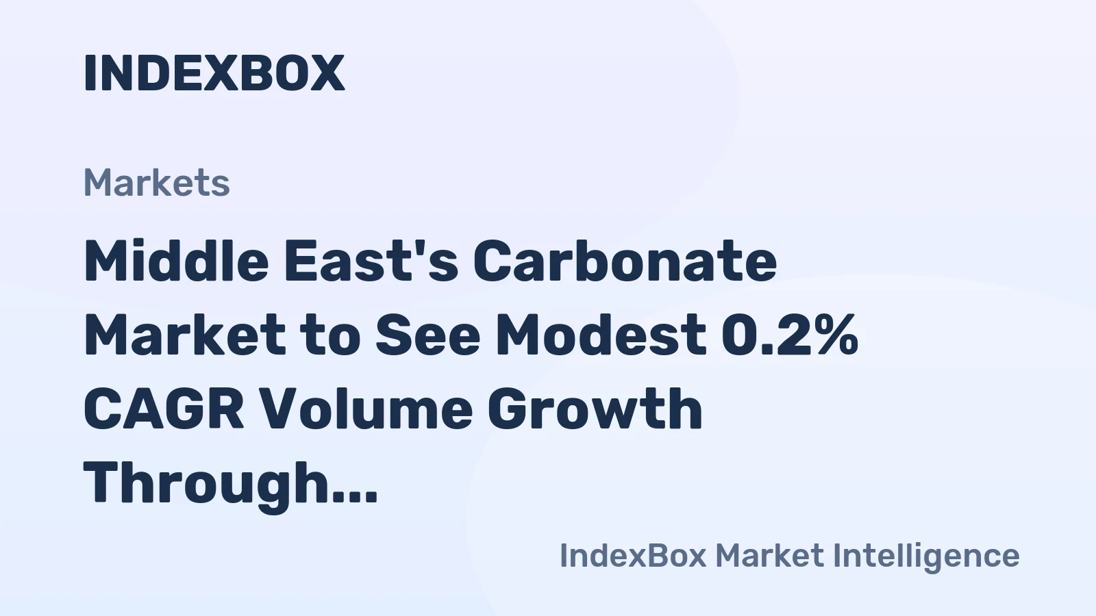 Middle East's Carbonate Market to See Modest 0.2% CAGR Volume Growth Through 2035