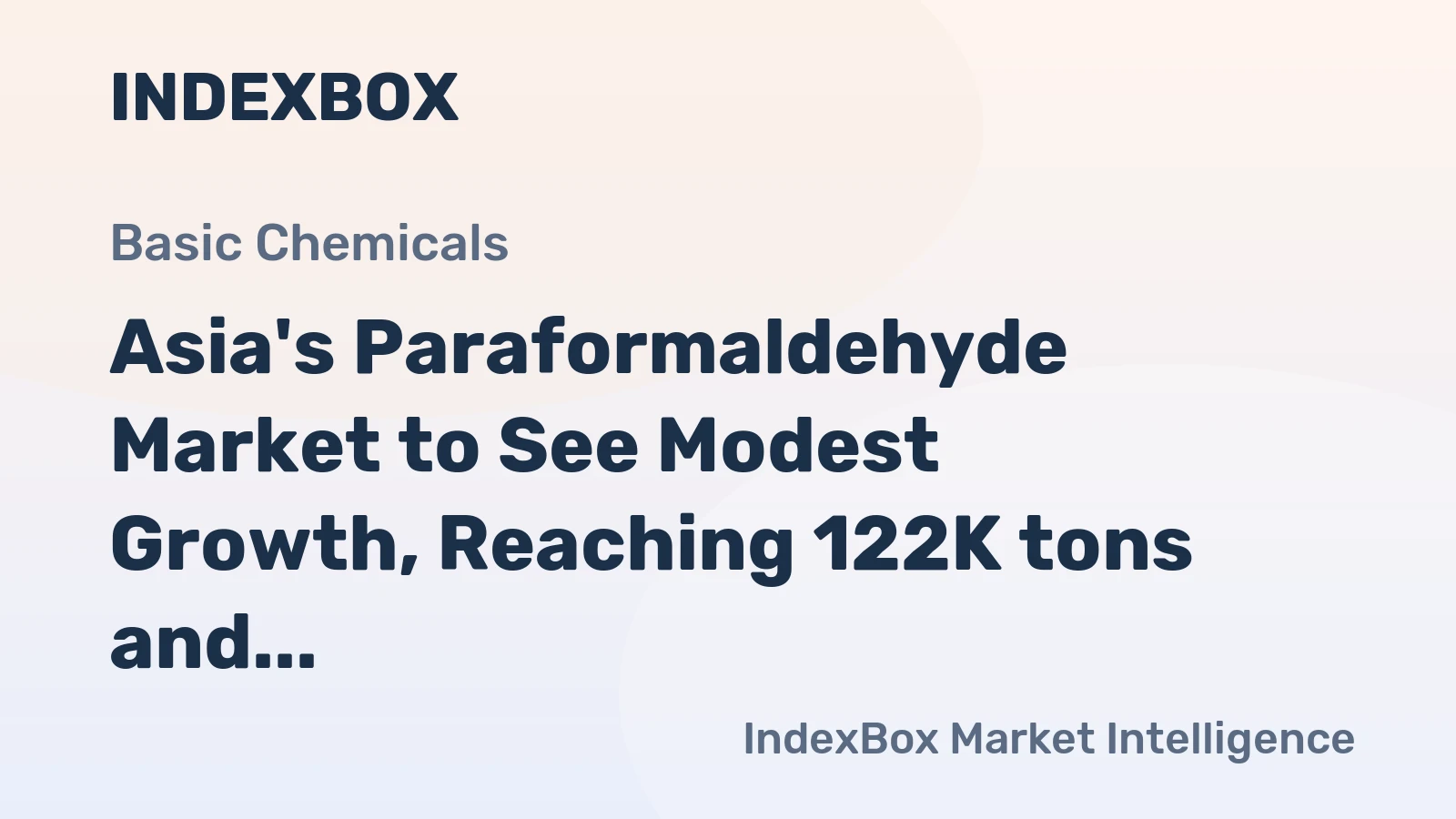 Asia's Paraformaldehyde Market to See Modest Growth, Reaching 122K tons and $128M by 2035
