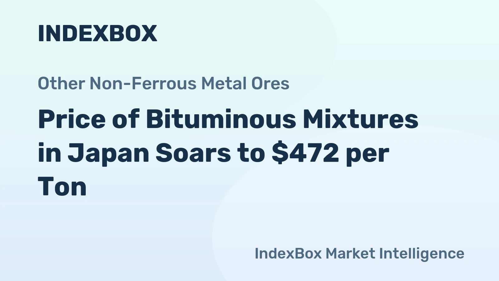 Price of Bituminous Mixtures in Japan Soars to $472 per Ton
