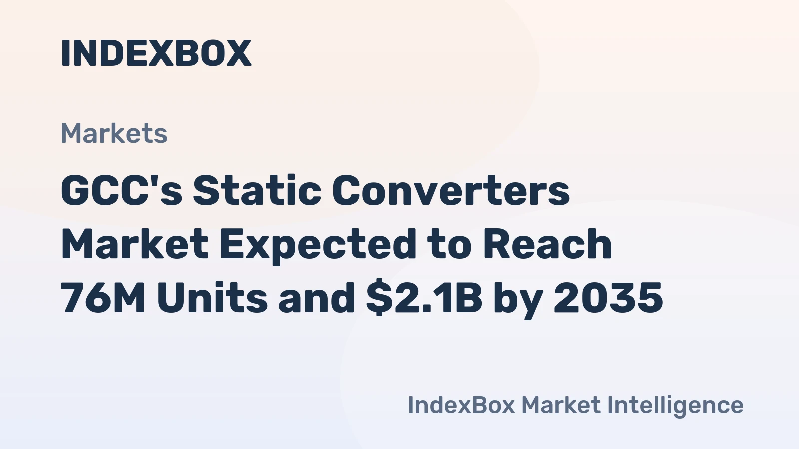 GCC's Static Converters Market Expected to Reach 76M Units and $2.1B by 2035