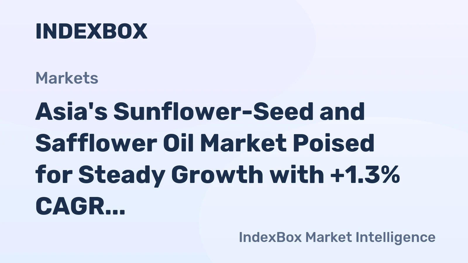 Asia's Sunflower-Seed and Safflower Oil Market Poised for Steady Growth with +1.3% CAGR in Value Through 2035