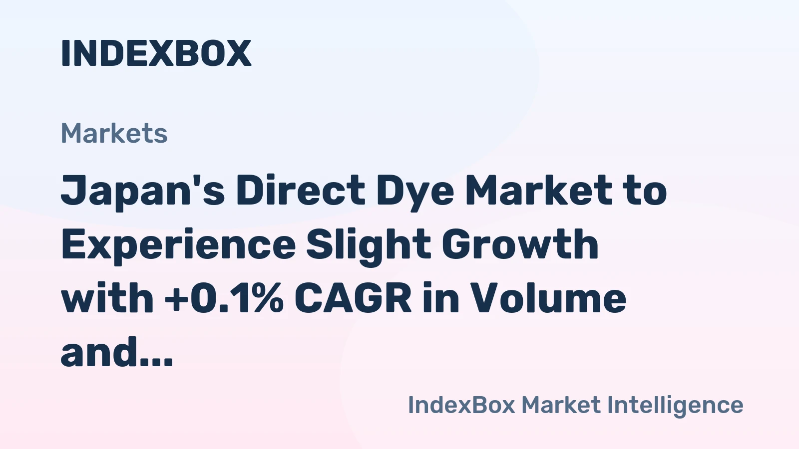 Japan's Direct Dye Market to Experience Slight Growth with +0.1% CAGR in Volume and +0.2% CAGR in Value from 2024 to 2035