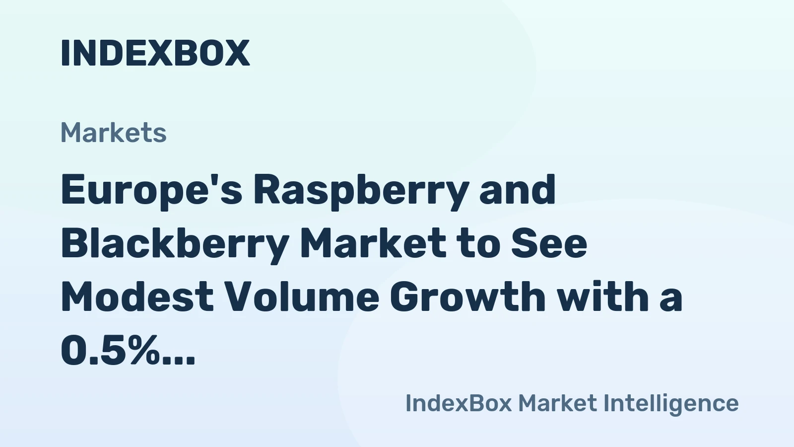Europe's Raspberry and Blackberry Market to See Modest Volume Growth with a 0.5% CAGR Through 2035