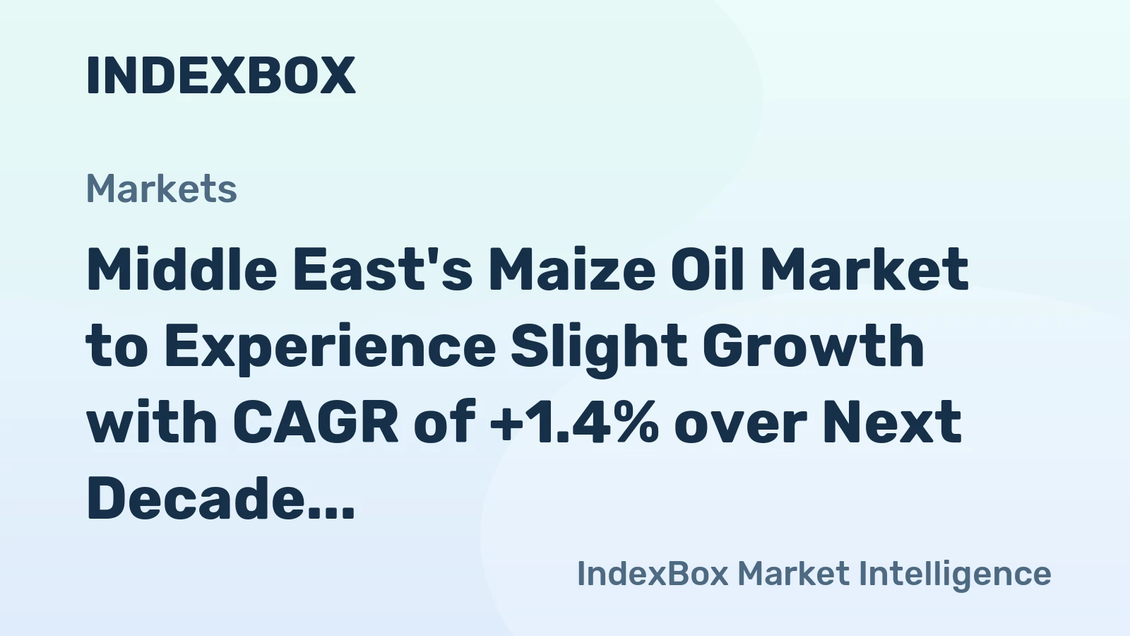 Middle East's Maize Oil Market to Experience Slight Growth with CAGR of +1.4% over Next Decade