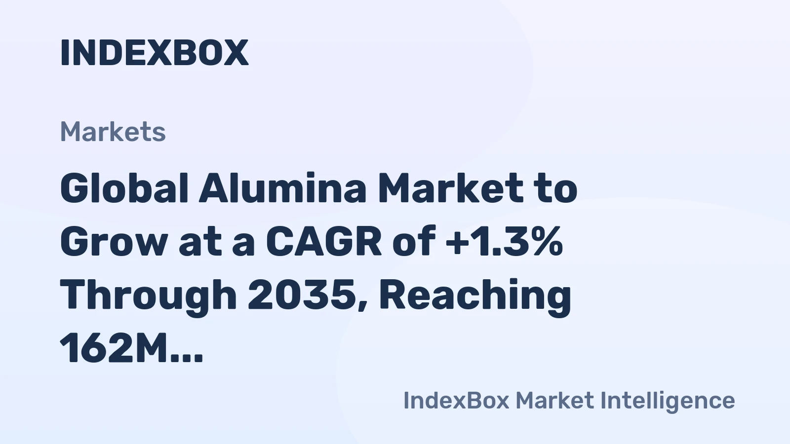 Global Alumina Market to Grow at a CAGR of +1.3% Through 2035, Reaching 162M Tons