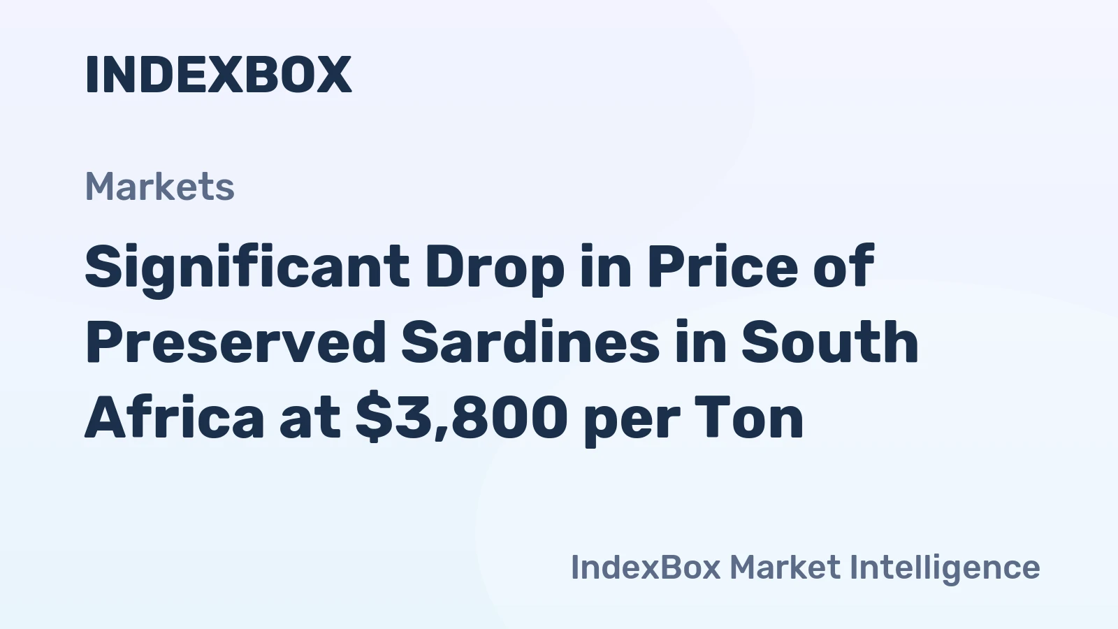 Significant Drop in Price of Preserved Sardines in South Africa at $3,800 per Ton