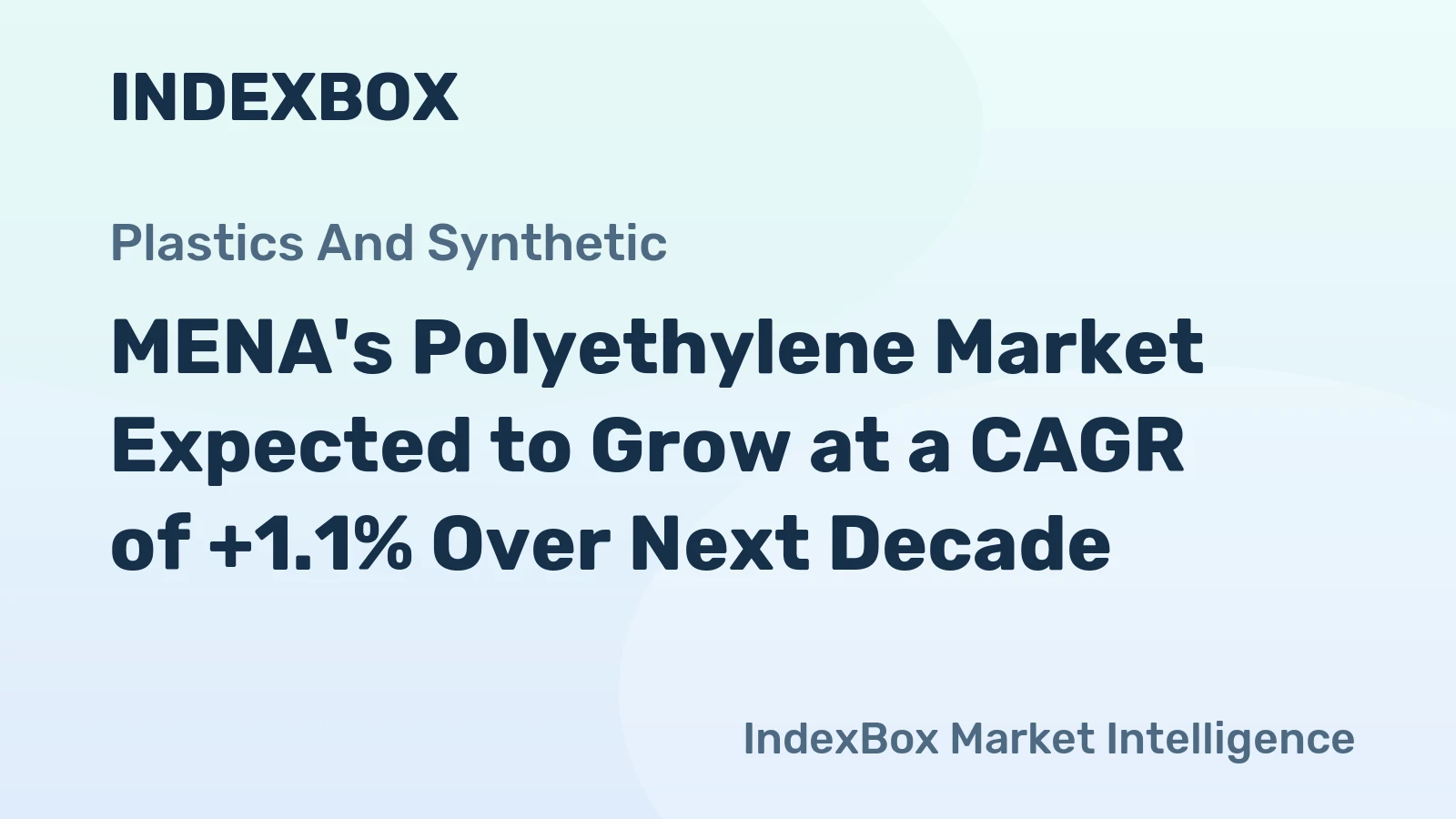 MENA's Polyethylene Market Expected to Grow at a CAGR of +1.1% Over Next Decade