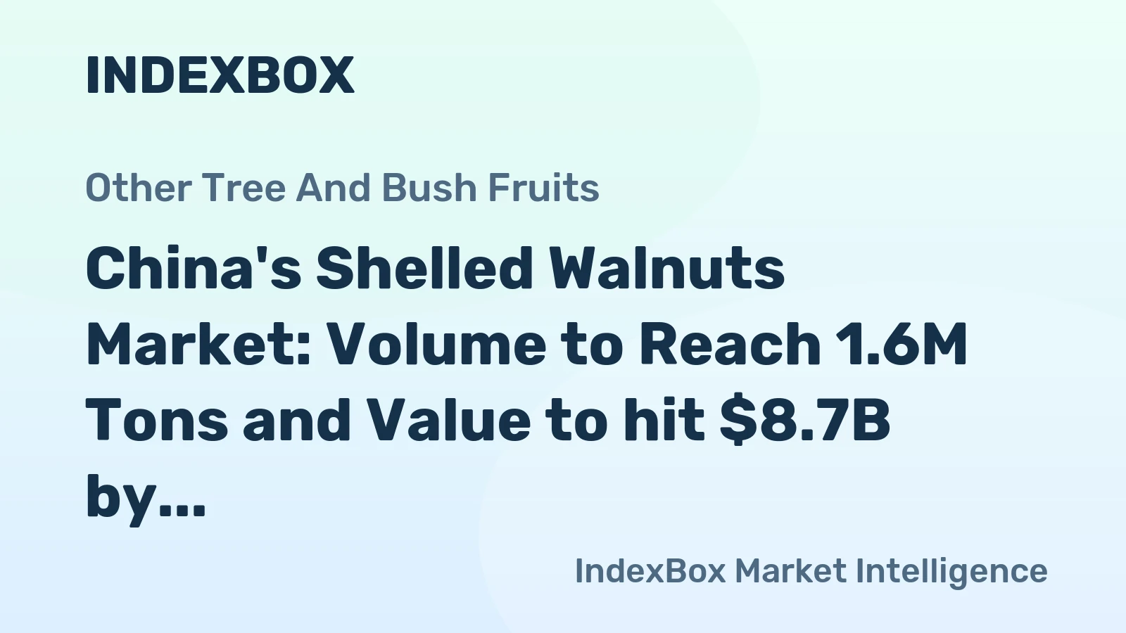 China's Shelled Walnuts Market: Volume to Reach 1.6M Tons and Value to hit $8.7B by 2035