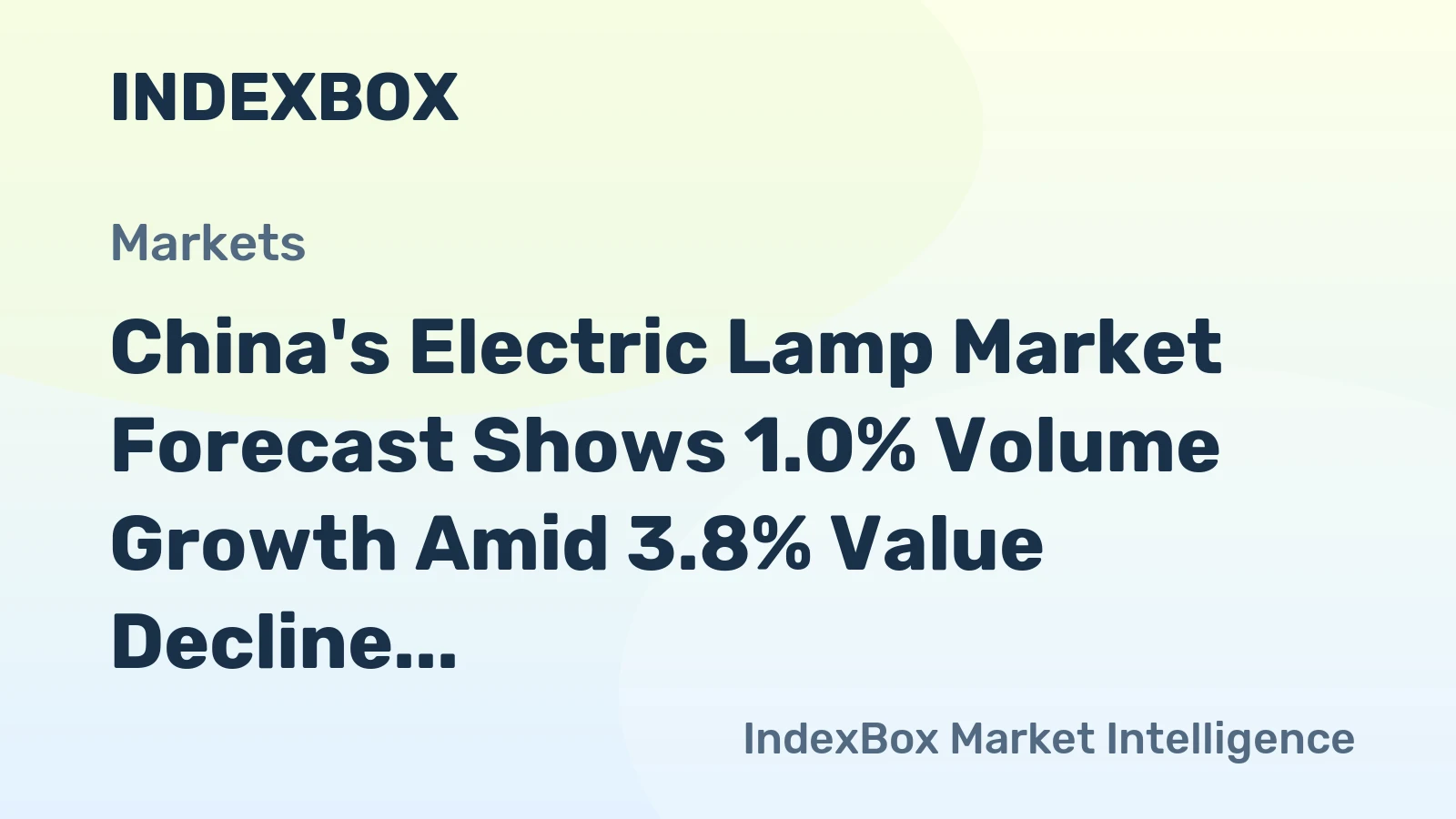 China's Electric Lamp Market Forecast Shows 1.0% Volume Growth Amid 3.8% Value Decline