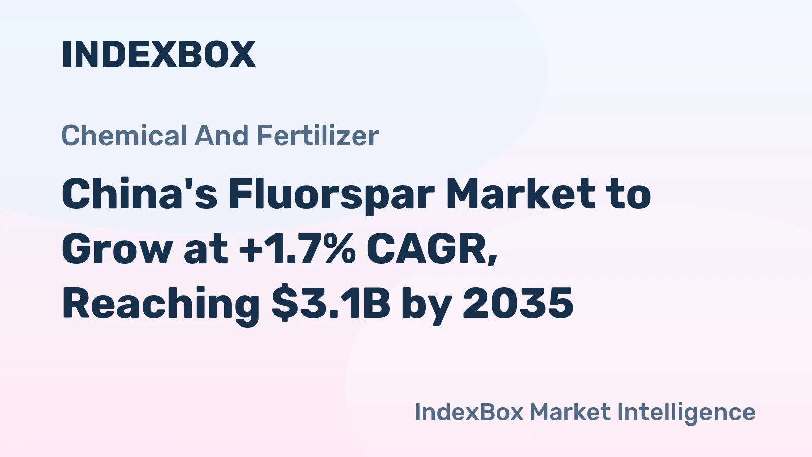China's Fluorspar Market to Grow at +1.7% CAGR, Reaching $3.1B by 2035