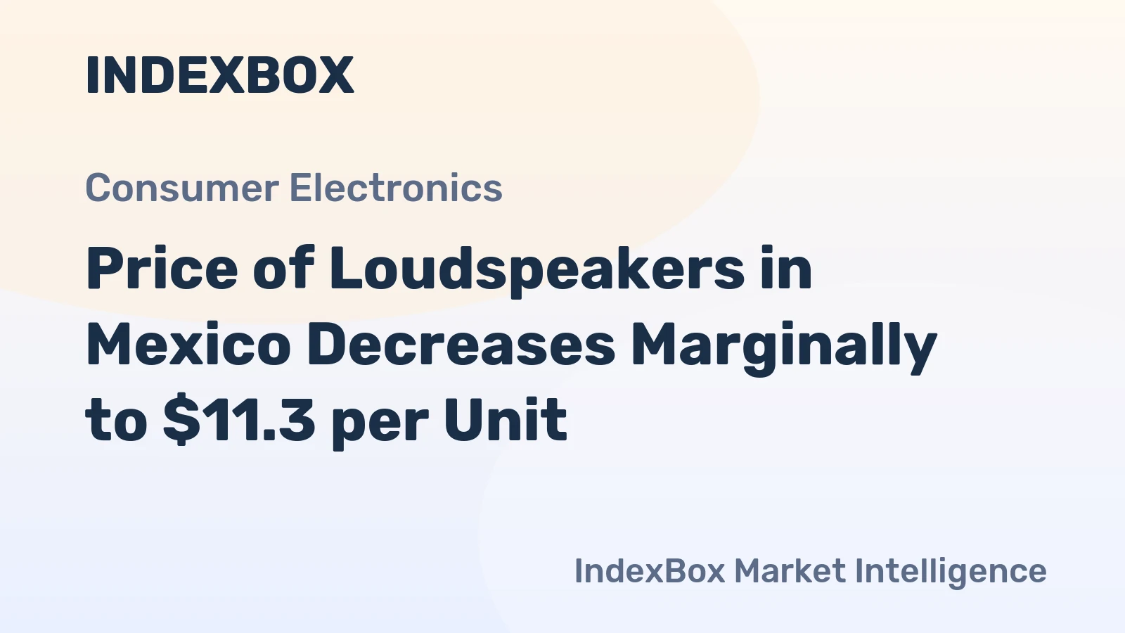 Price of Loudspeakers in Mexico Decreases Marginally to $11.3 per Unit