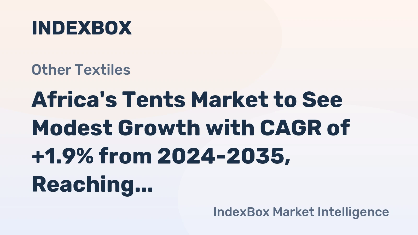 Africa's Tents Market to See Modest Growth with CAGR of +1.9% from 2024-2035, Reaching $1B Value by 2035