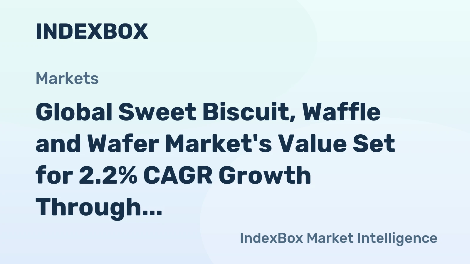 Global Sweet Biscuit, Waffle and Wafer Market's Value Set for 2.2% CAGR Growth Through 2035