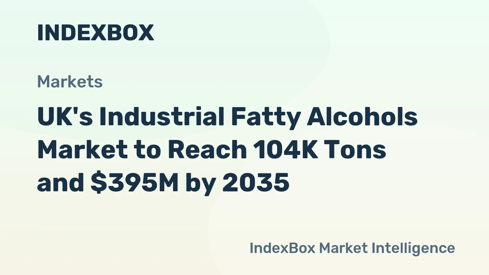 UK's Industrial Fatty Alcohols Market to Reach 104K Tons and $395M by 2035
