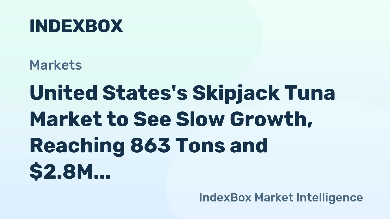 United States's Skipjack Tuna Market to See Slow Growth, Reaching 863 Tons and $2.8M Value by 2035