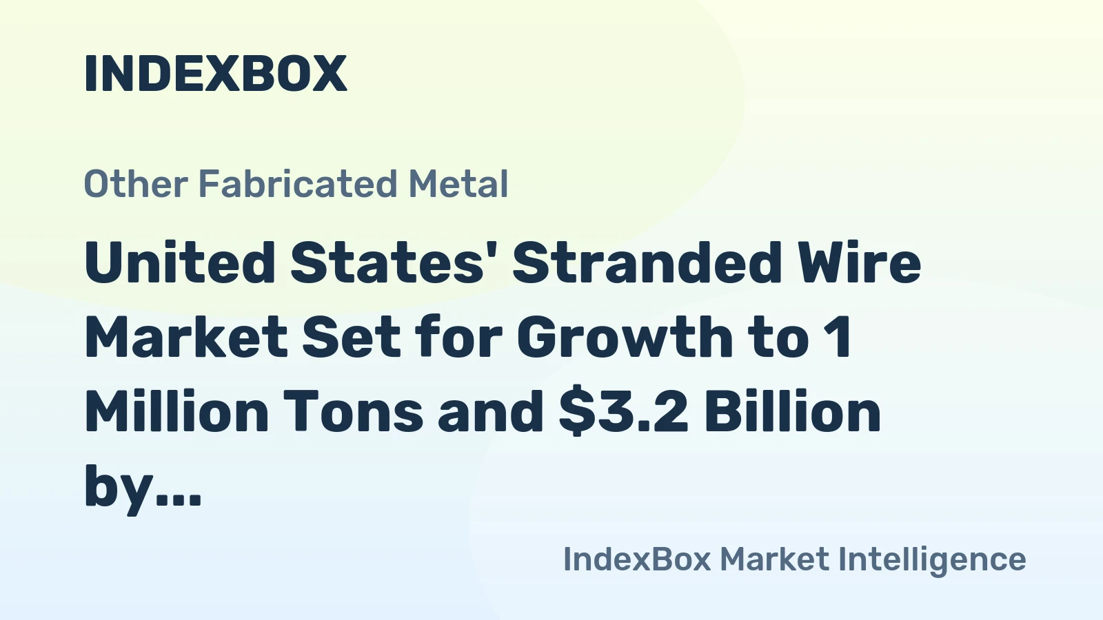United States' Stranded Wire Market Set for Growth to 1 Million Tons and $3.2 Billion by 2035