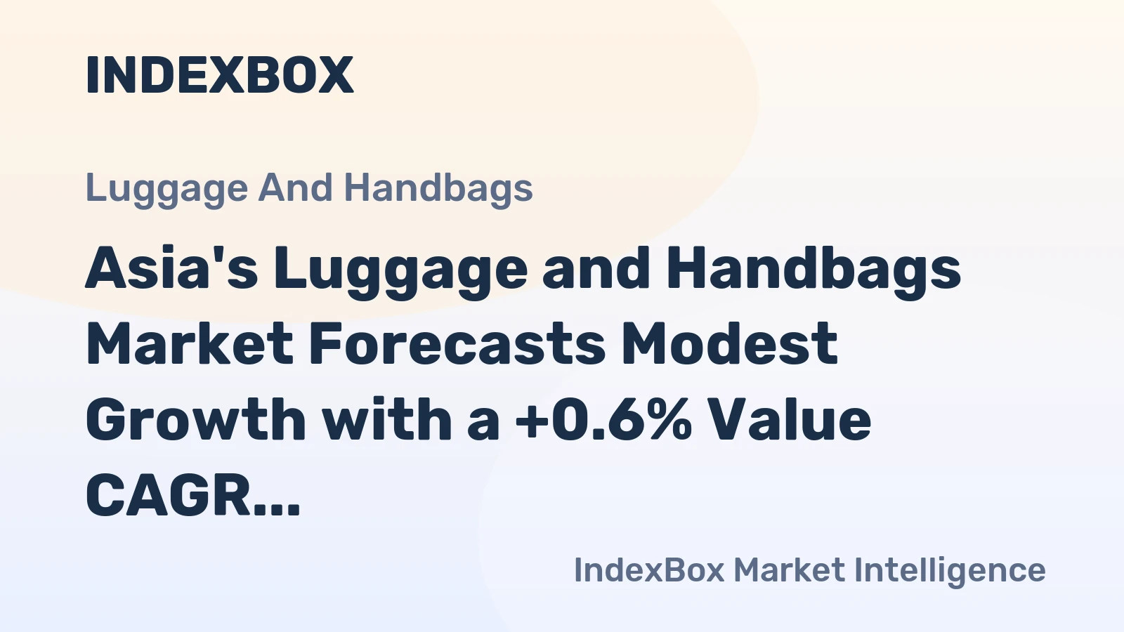Asia's Luggage and Handbags Market Forecasts Modest Growth with a +0.6% Value CAGR