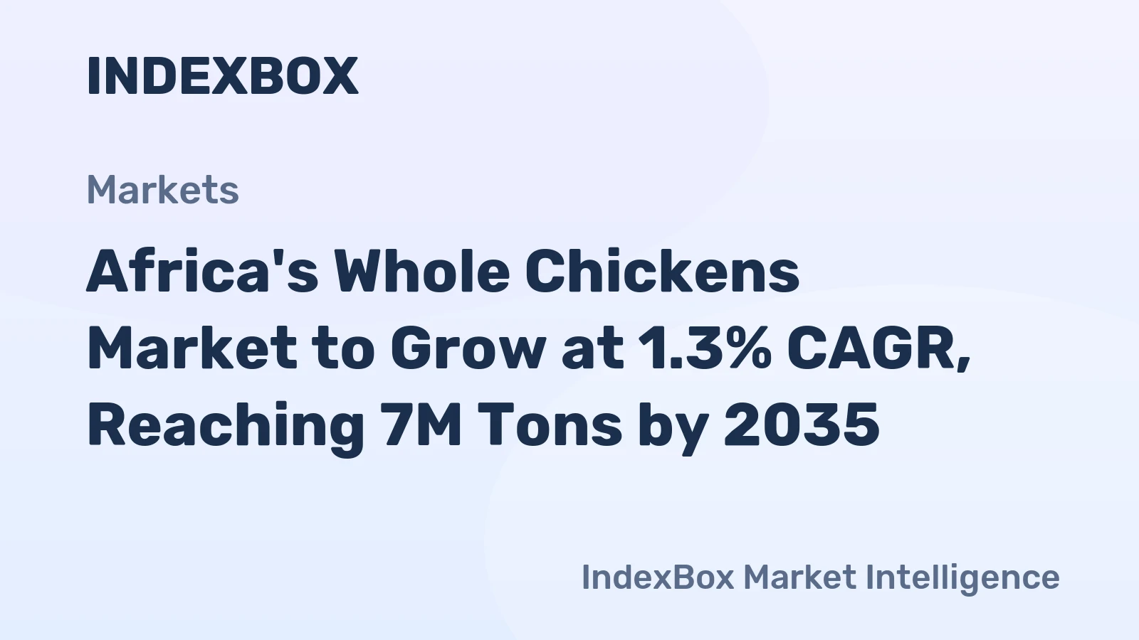 Africa's Whole Chickens Market to Grow at 1.3% CAGR, Reaching 7M Tons by 2035