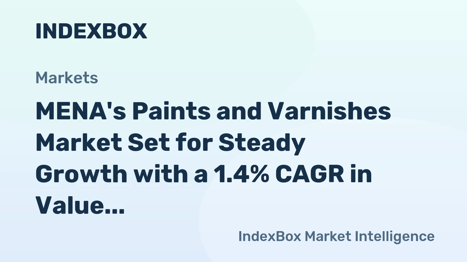 MENA's Paints and Varnishes Market Set for Steady Growth with a 1.4% CAGR in Value