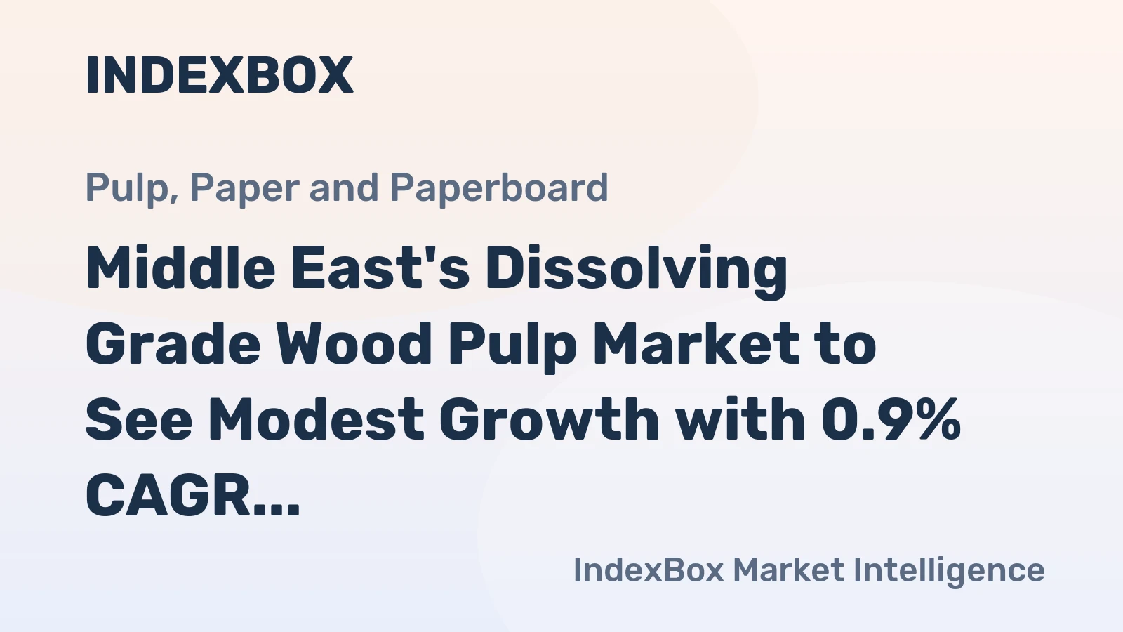Middle East's Dissolving Grade Wood Pulp Market to See Modest Growth with 0.9% CAGR from 2024 to 2035