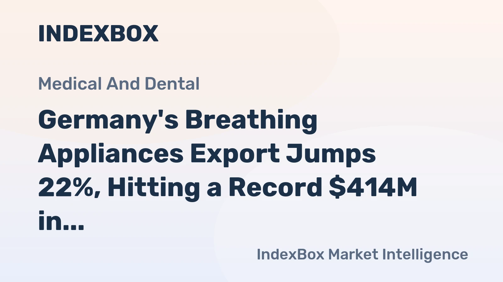 Germany's Breathing Appliances Export Jumps 22%, Hitting a Record $414M in 2023