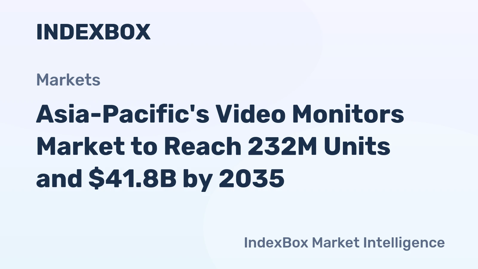 Asia-Pacific's Video Monitors Market to Reach 232M Units and $41.8B by 2035