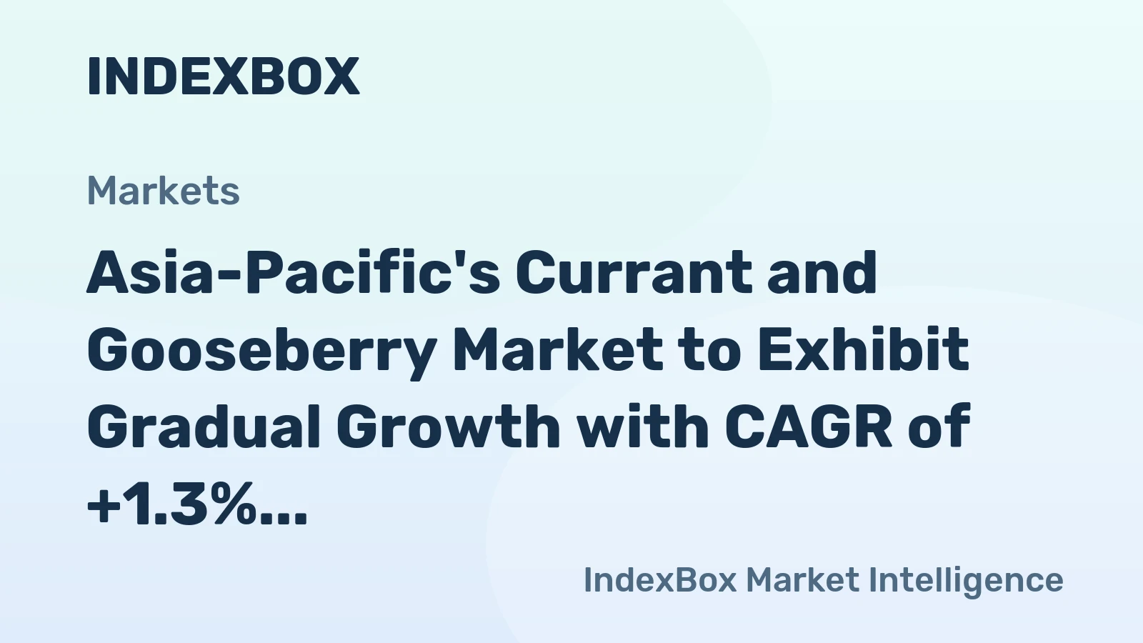 Asia-Pacific's Currant and Gooseberry Market to Exhibit Gradual Growth with CAGR of +1.3%