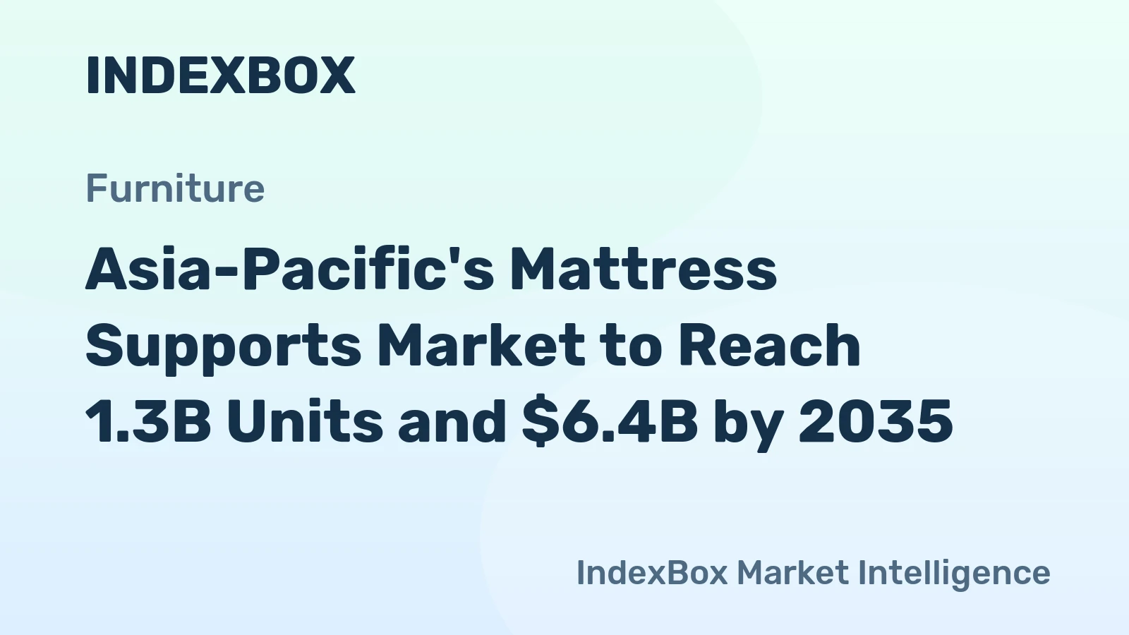 Asia-Pacific's Mattress Supports Market to Reach 1.3B Units and $6.4B by 2035