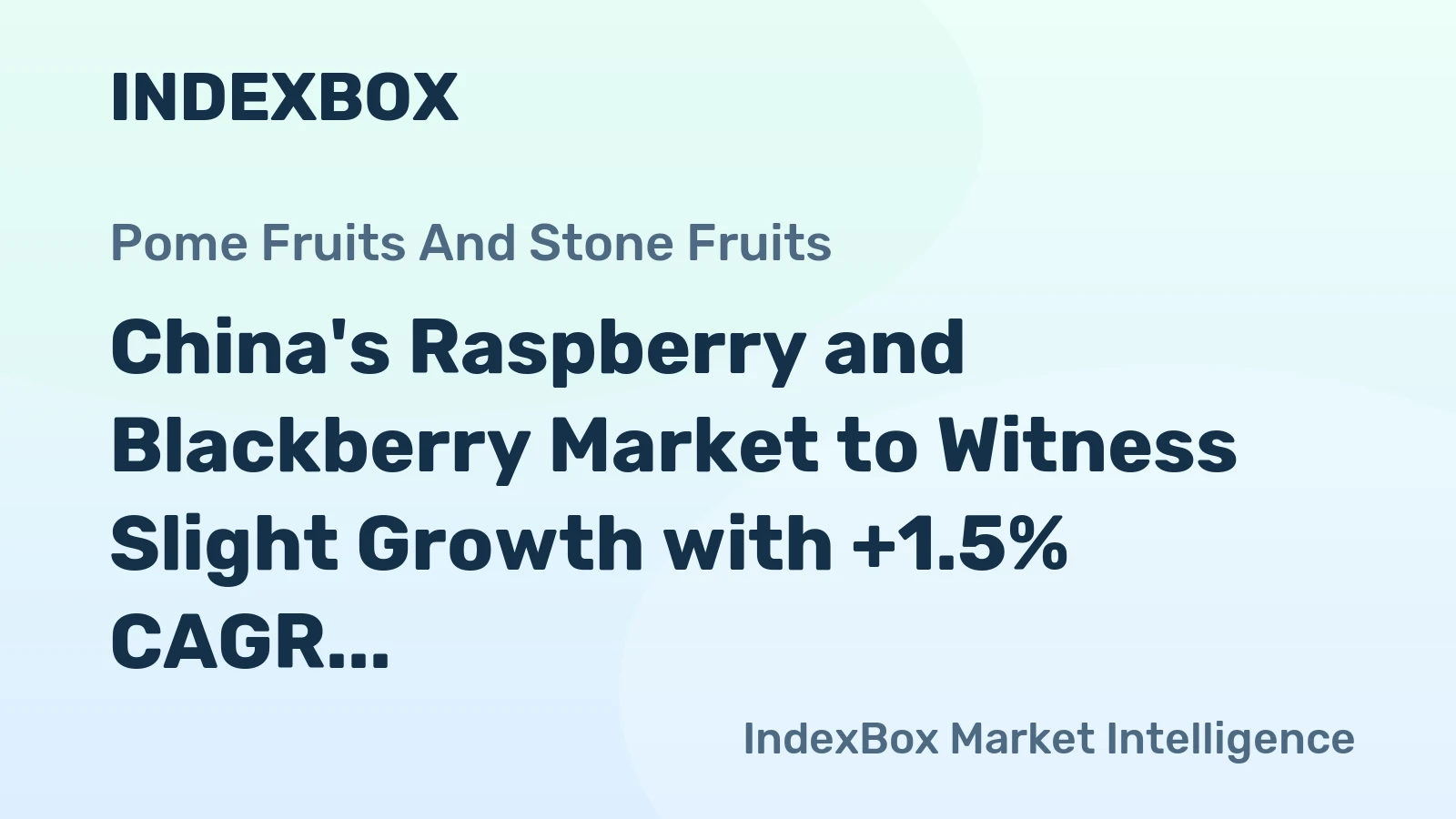 China's Raspberry and Blackberry Market to Witness Slight Growth with +1.5% CAGR Over Next Decade