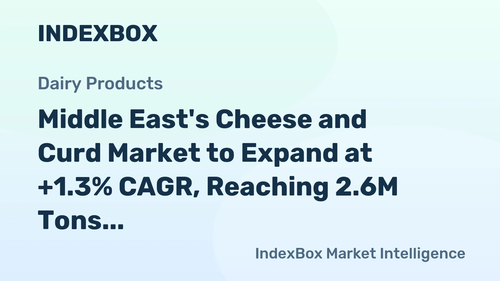 Middle East's Cheese and Curd Market to Expand at +1.3% CAGR, Reaching 2.6M Tons by 2035
