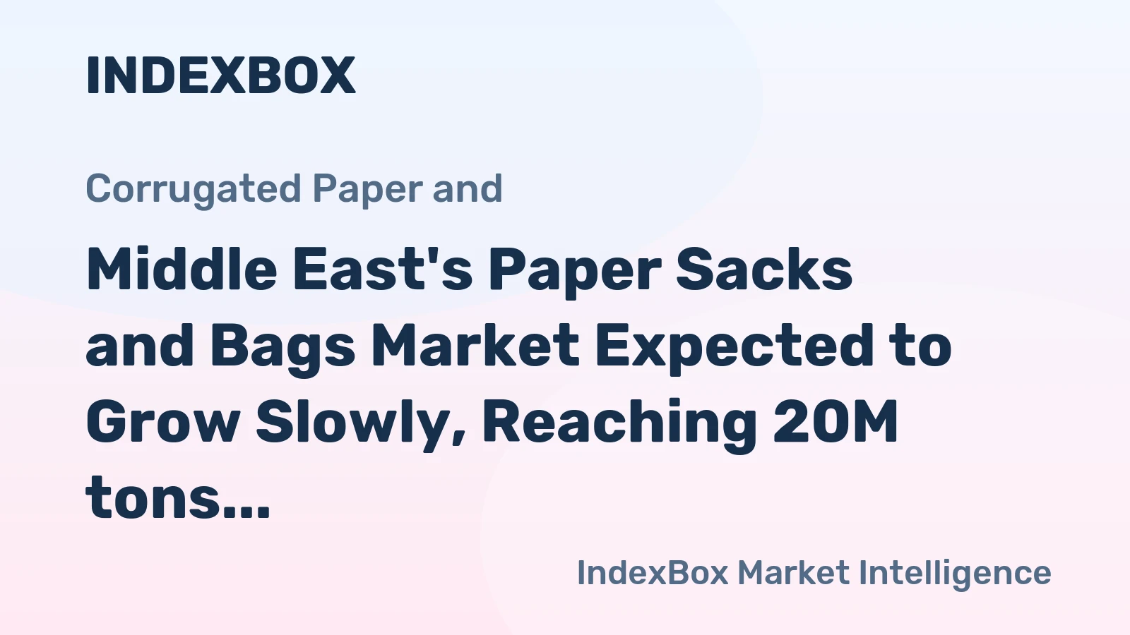 Middle East's Paper Sacks and Bags Market Expected to Grow Slowly, Reaching 20M tons and $44.5B by 2035
