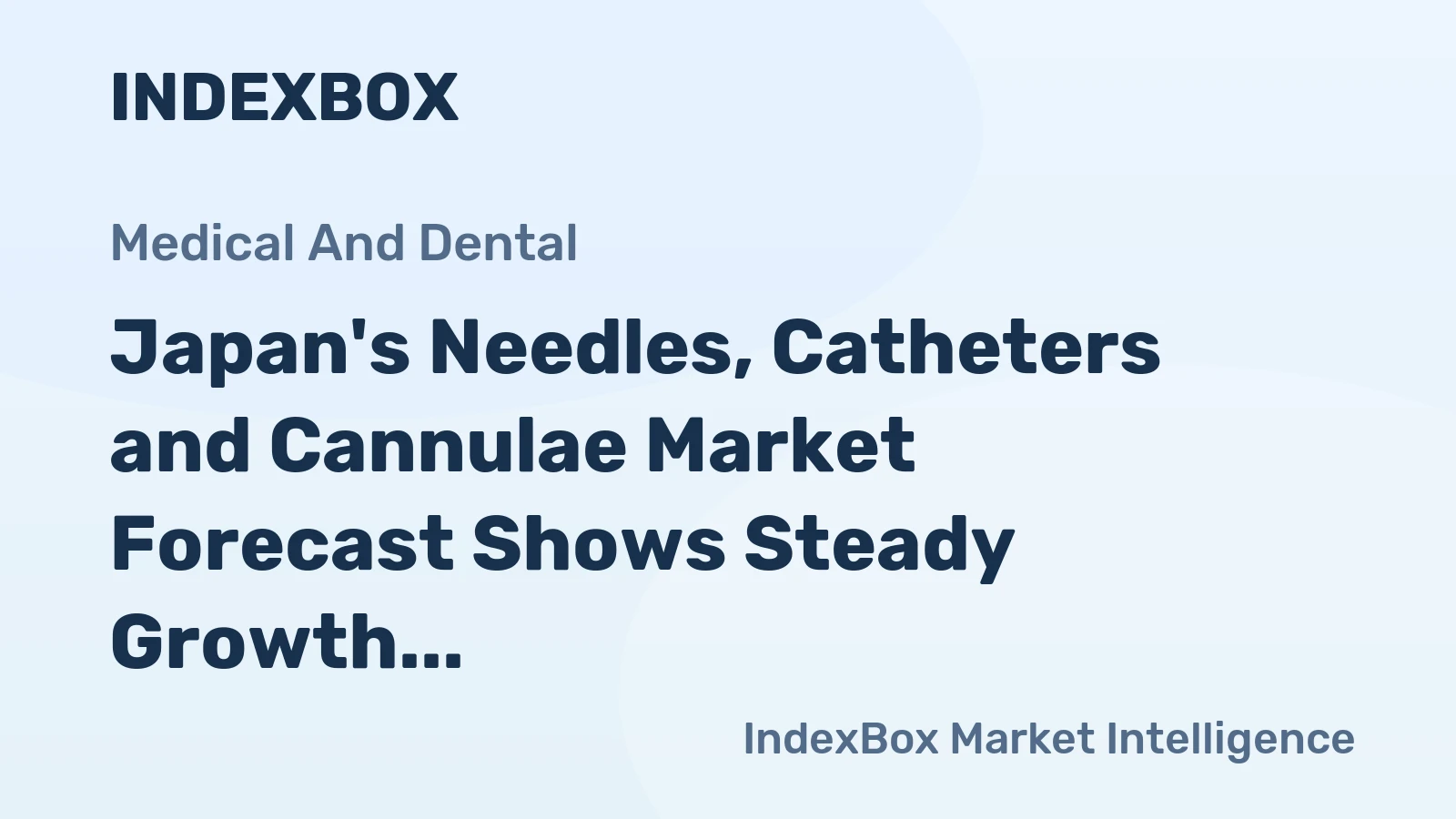 Japan's Needles, Catheters and Cannulae Market Forecast Shows Steady Growth with a 2.6% CAGR in Value