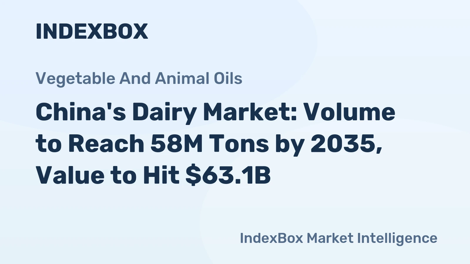 China's Dairy Market: Volume to Reach 58M Tons by 2035, Value to Hit $63.1B