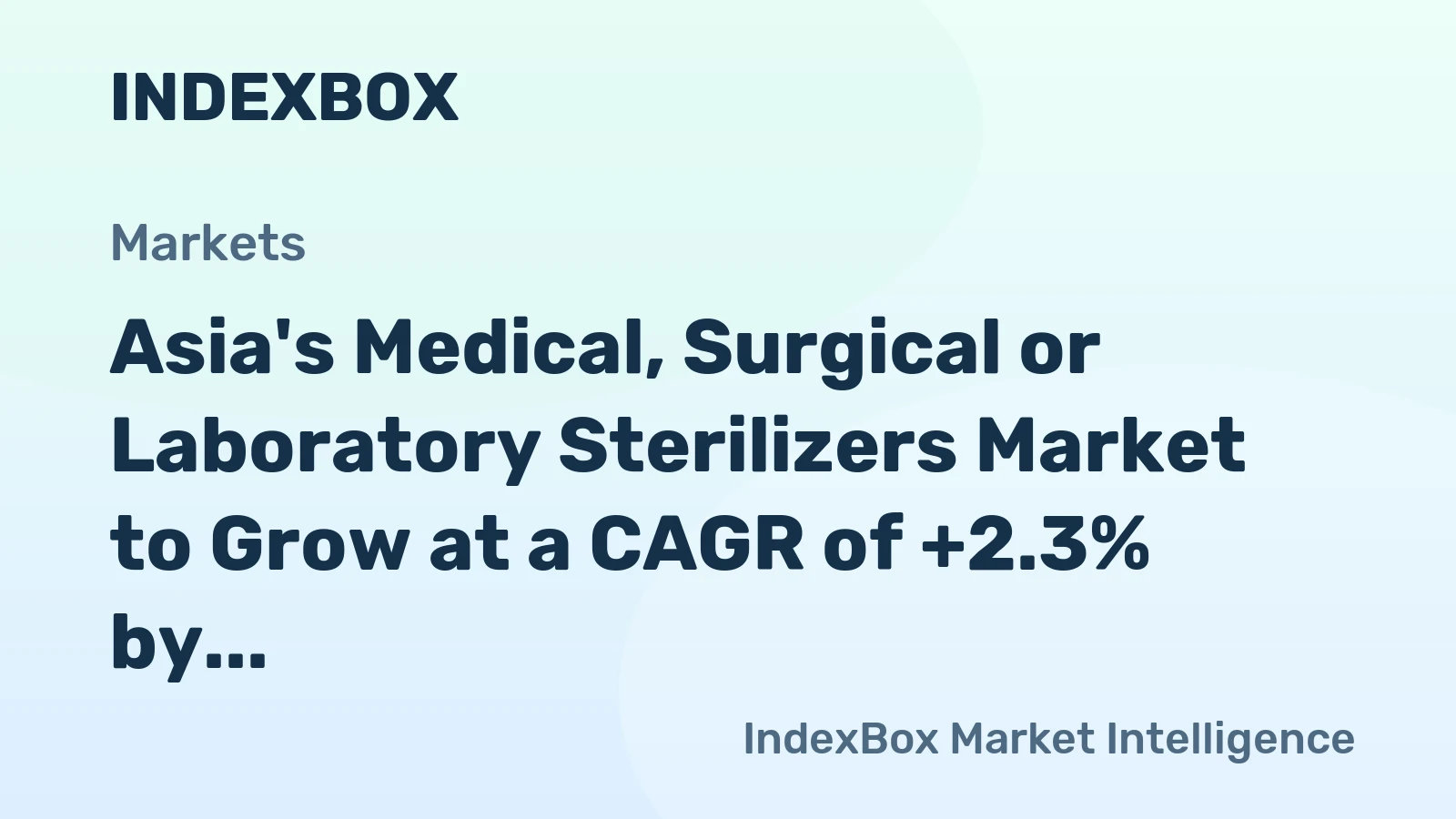 Asia's Medical, Surgical or Laboratory Sterilizers Market to Grow at a CAGR of +2.3% by 2035