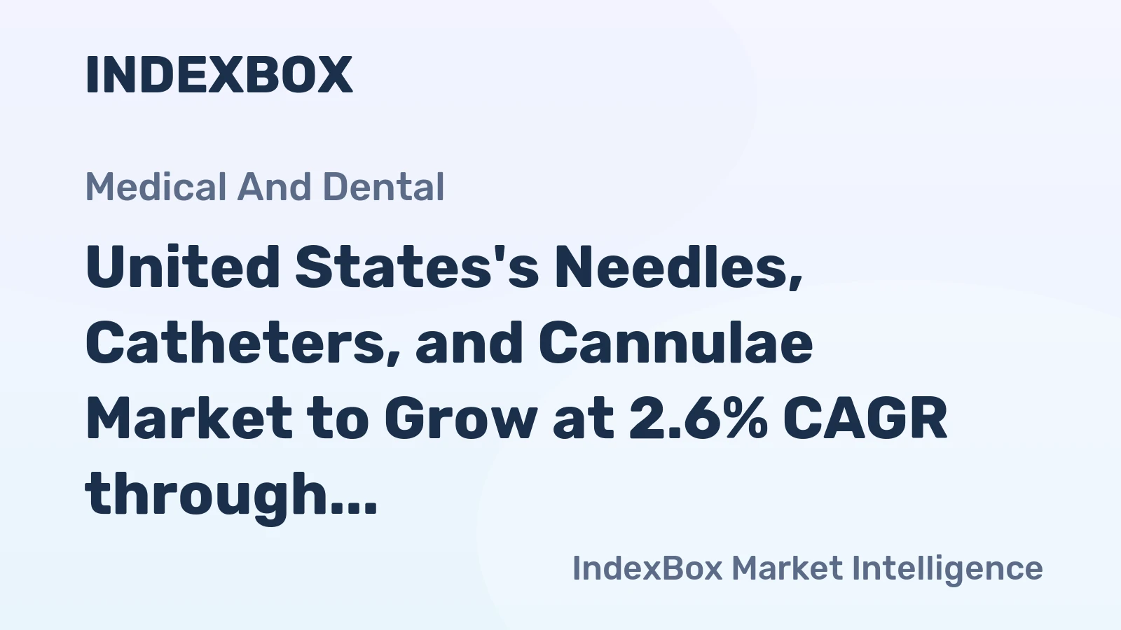 United States's Needles, Catheters, and Cannulae Market to Grow at 2.6% CAGR through 2035