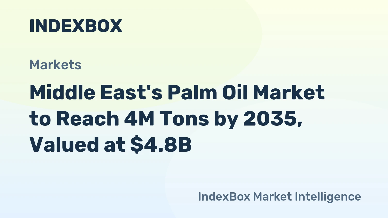 Middle East's Palm Oil Market to Reach 4M Tons by 2035, Valued at $4.8B