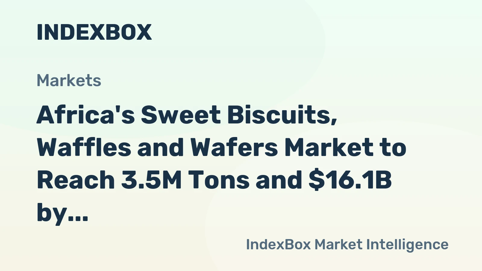 Africa's Sweet Biscuits, Waffles and Wafers Market to Reach 3.5M Tons and $16.1B by 2035