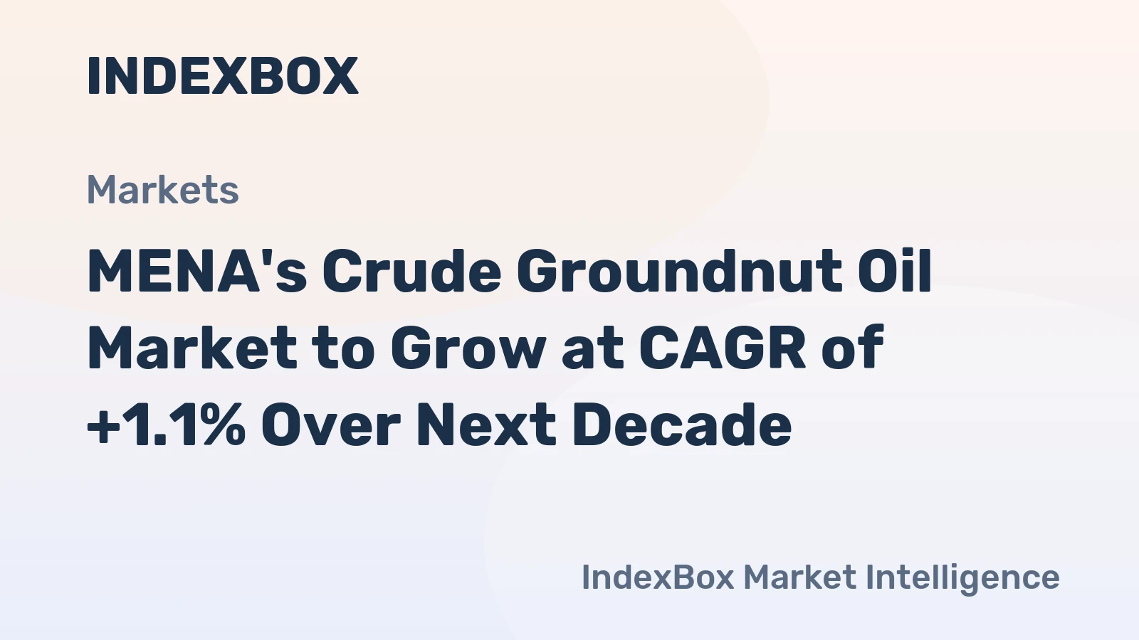 MENA's Crude Groundnut Oil Market to Grow at CAGR of +1.1% Over Next Decade