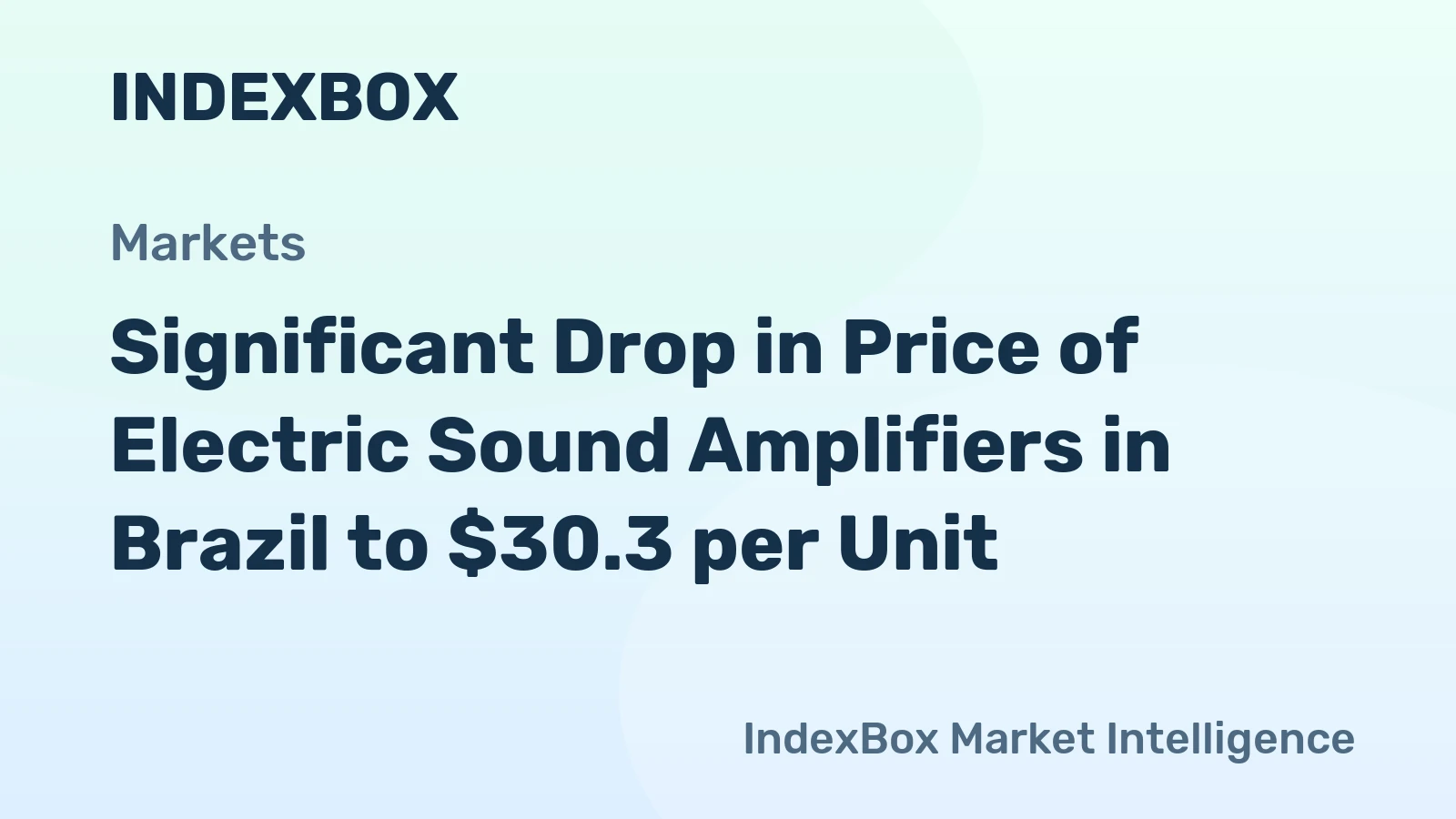 Significant Drop in Price of Electric Sound Amplifiers in Brazil to $30.3 per Unit